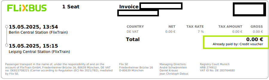 Do I receive an invoice for my booking?